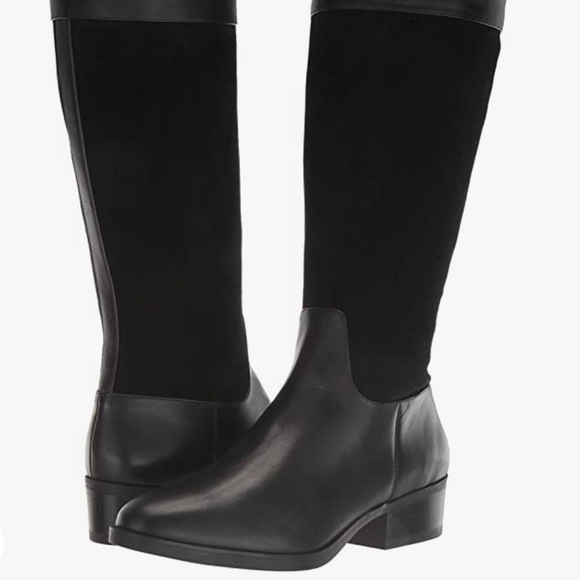 Taryn Rose | Shoes | New Taryn Rose Black Leather Suede Greir Knee High ...